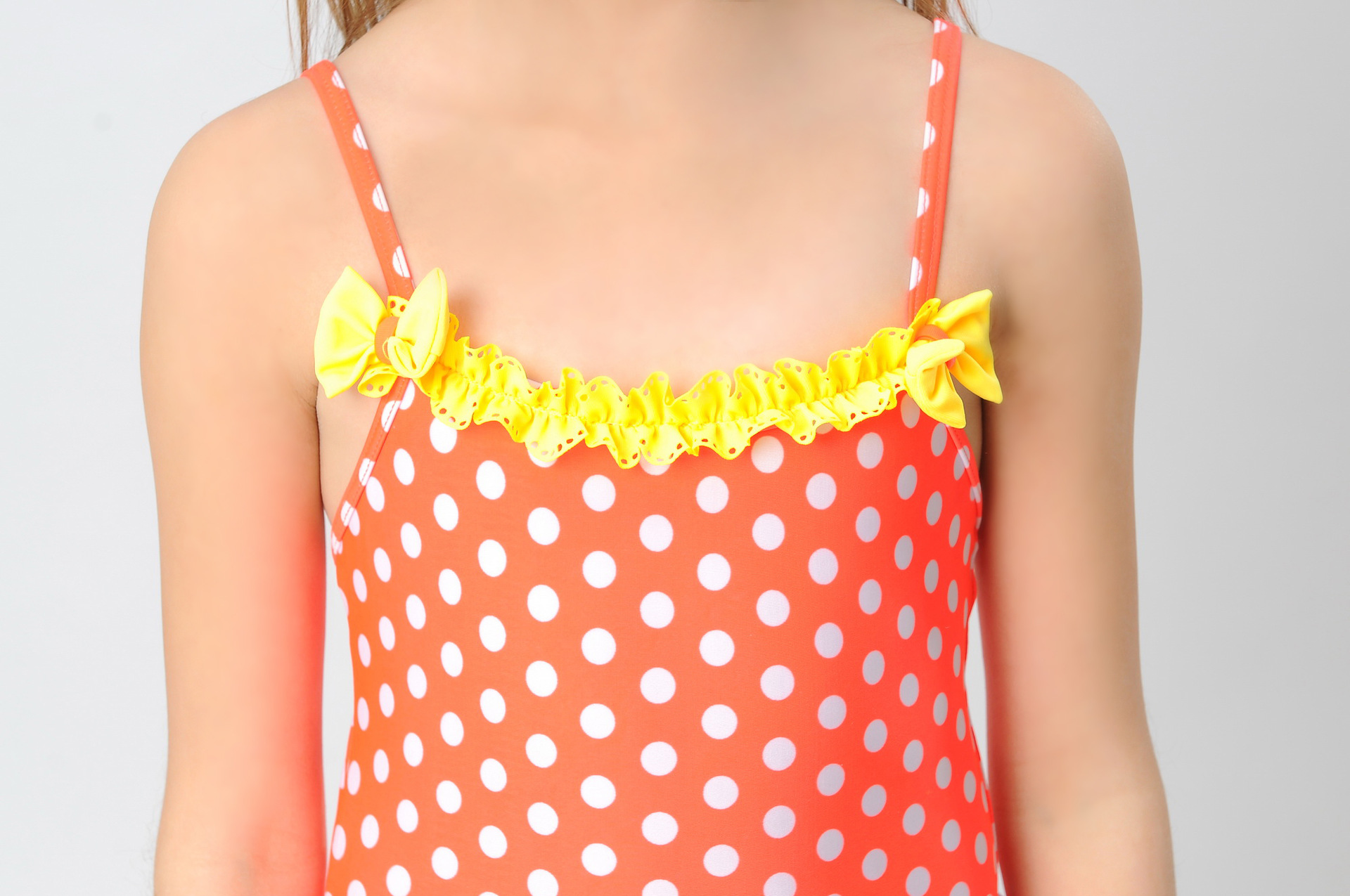 dot bow high quality girl swimwear - TiaNex