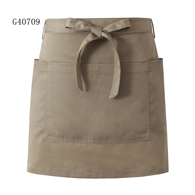 simple unisex design short mini apron waiter chef design Factory Wholesale