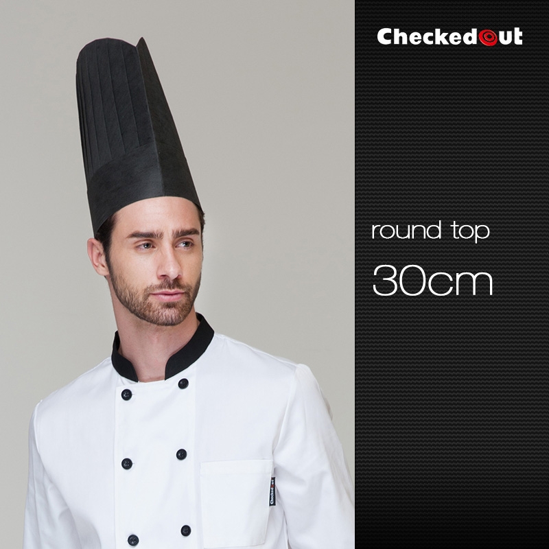 black round top paper disposable kitchen chef hat wholesale Factory Wholesale