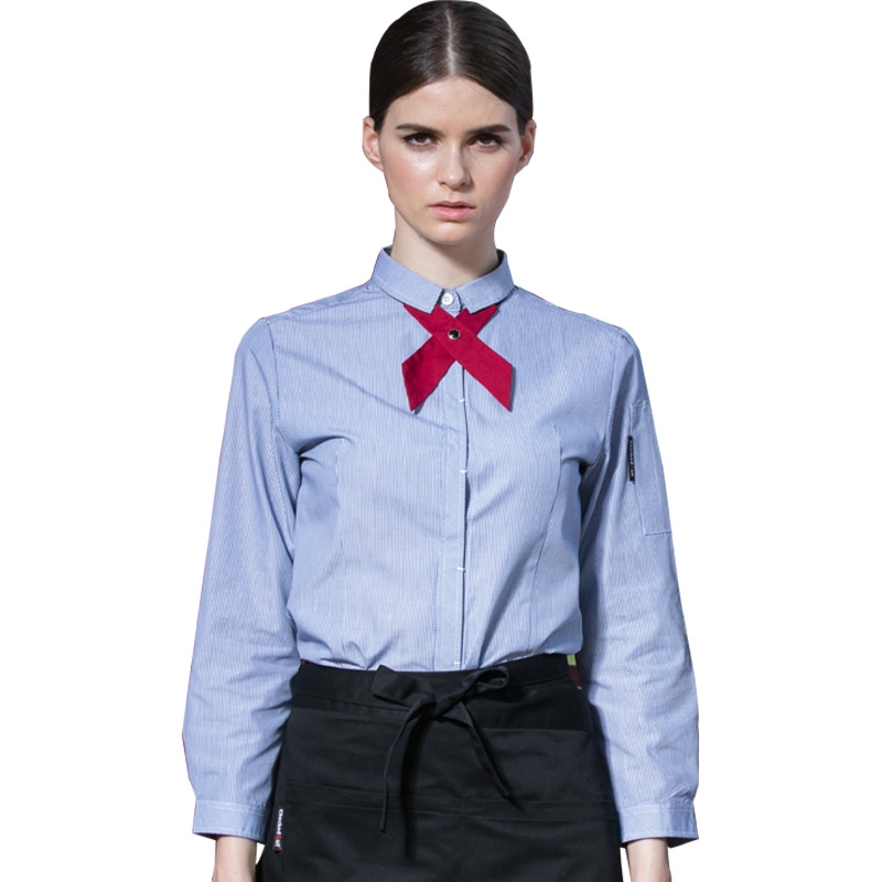 2025 fall restaurant wait staff waiter shirt uniforms Factory Wholesale