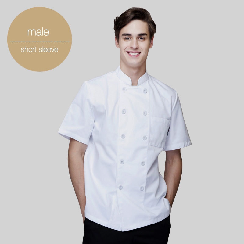 Chinese style collar double breasted restaurant kitchen cook uniform ...