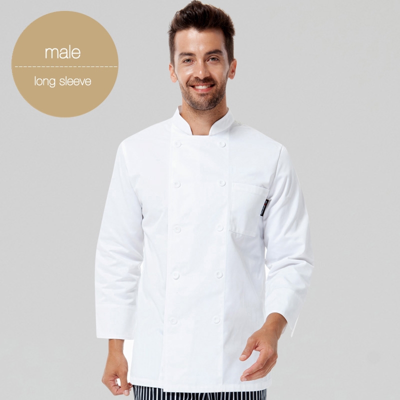 Chinese style collar double breasted restaurant kitchen cook uniform coat