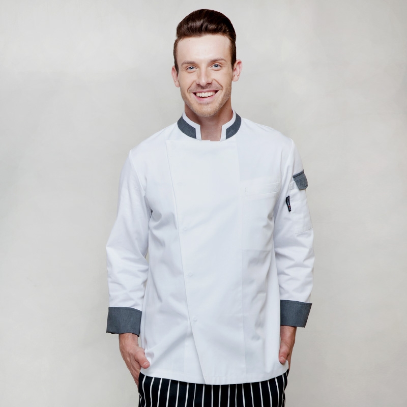 long sleeve comfortable fabric chef tops blouse