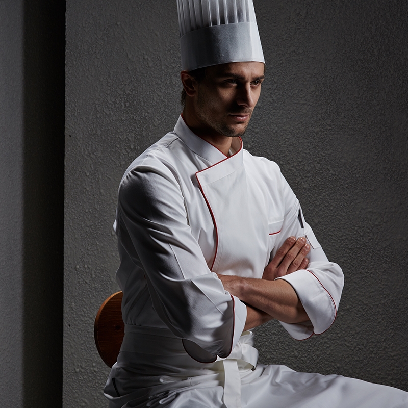 fashion invisible button chef uniform coat bread shop uniform Factory ...