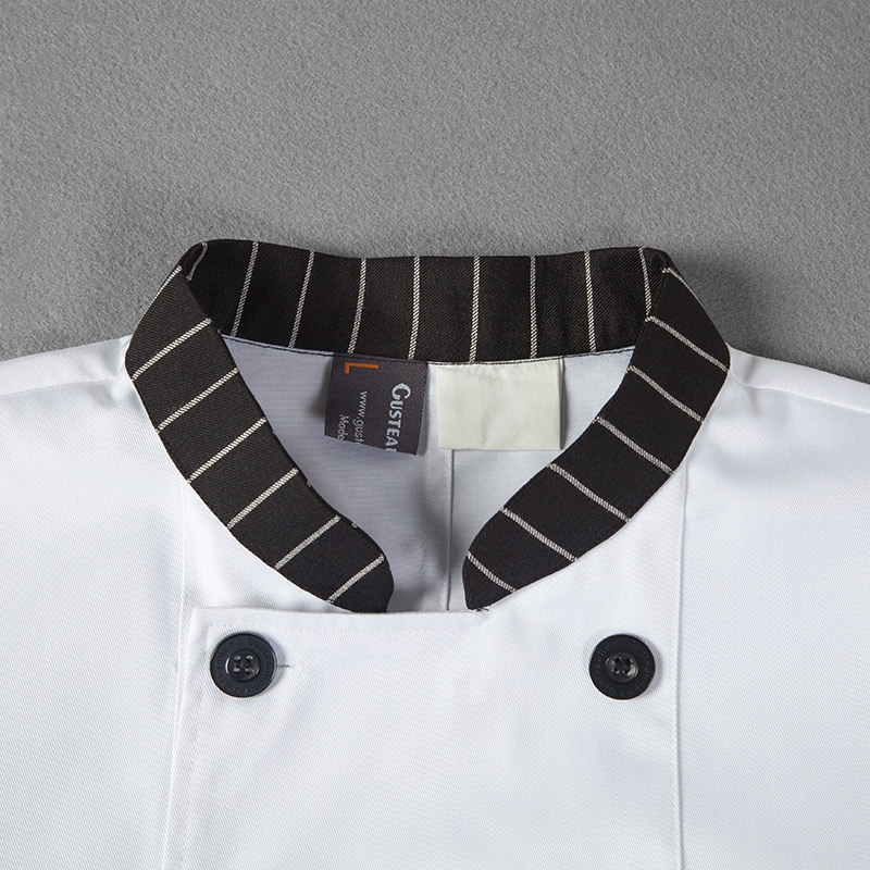 stripes collar cuff fashion cook chef jacket chef uniform Factory Wholesale