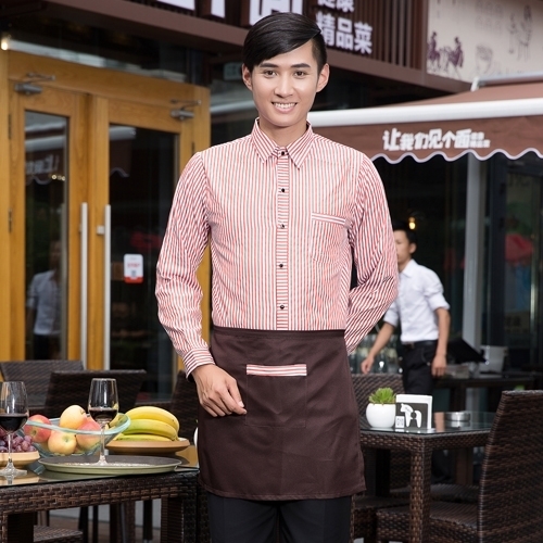 high quality fast food service lounge waiter shirt + apron