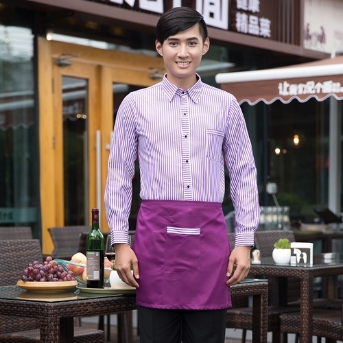 high quality fast food service lounge waiter shirt + apron