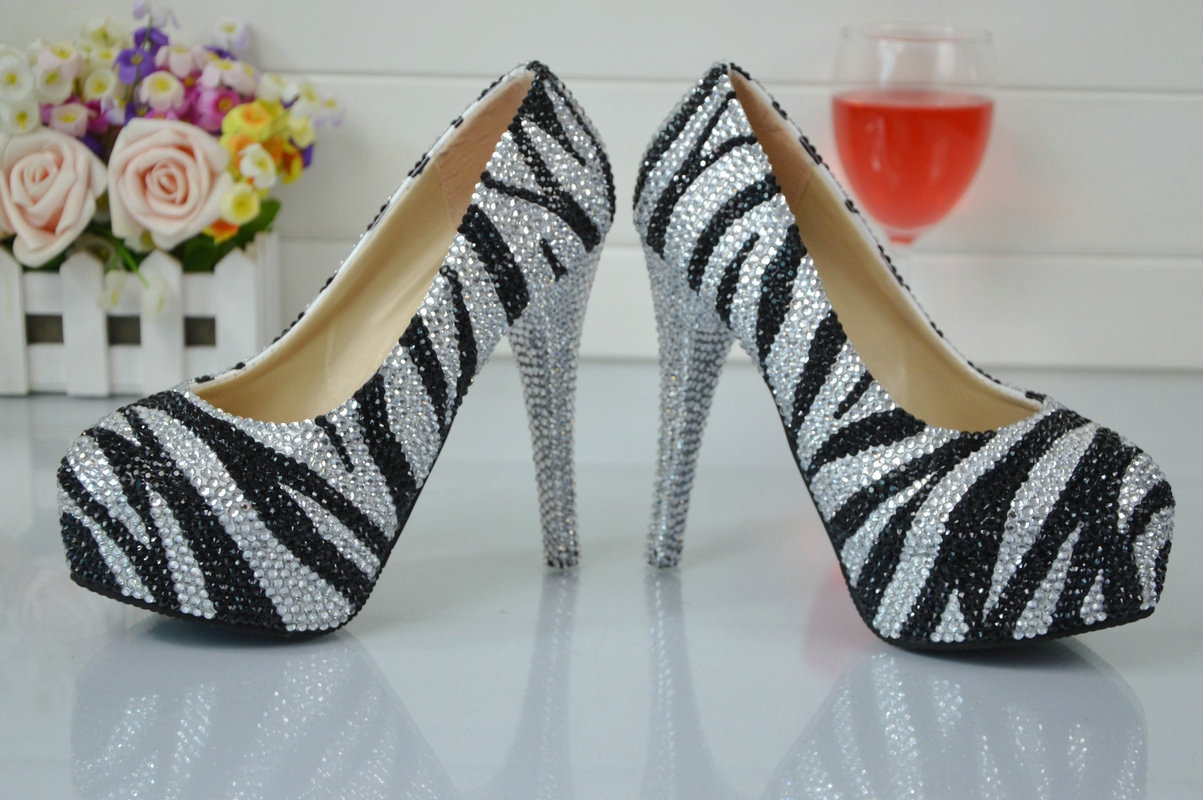 wild fashion zebra women party shoes pumps Factory Wholesale