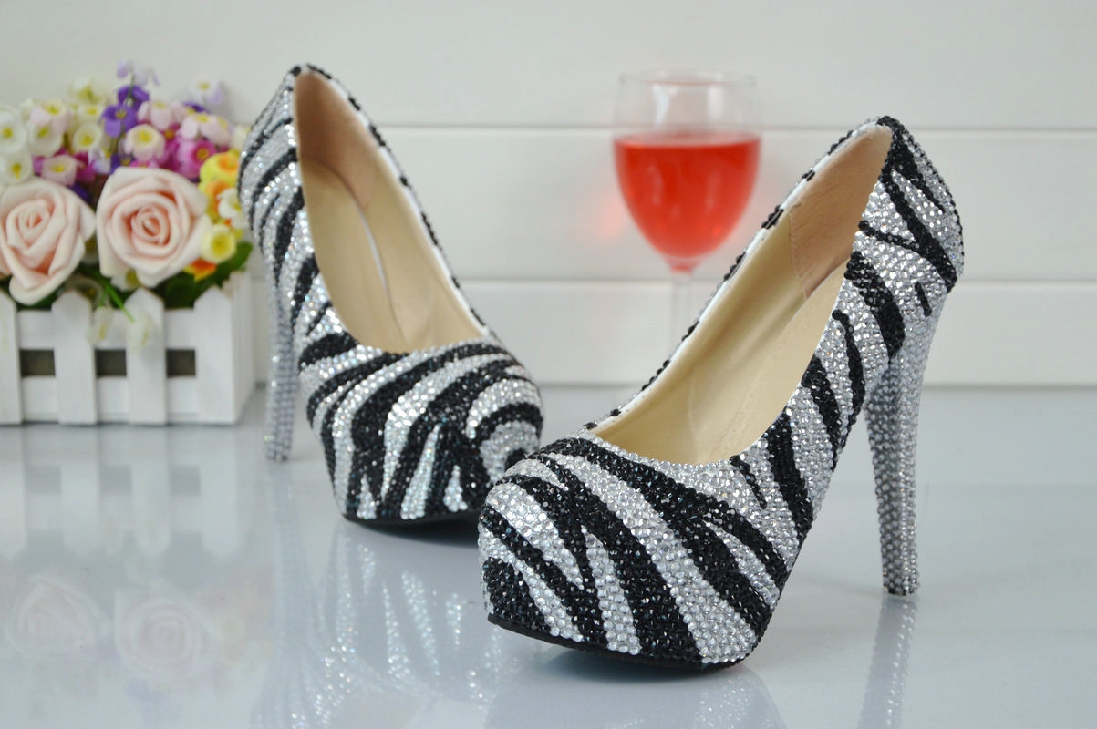 wild fashion zebra women party shoes pumps Factory Wholesale
