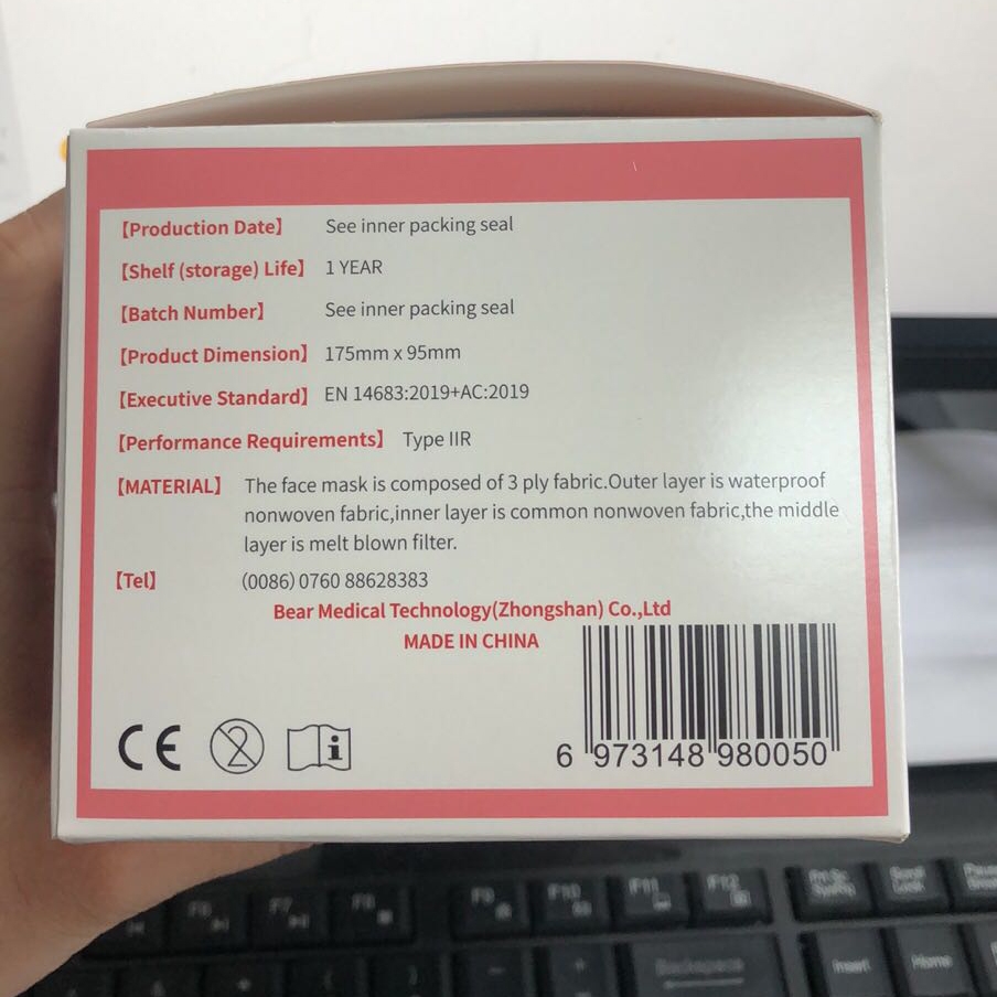 medical disposable ce ceritficated mask surgical mask EN14683 Type IIR