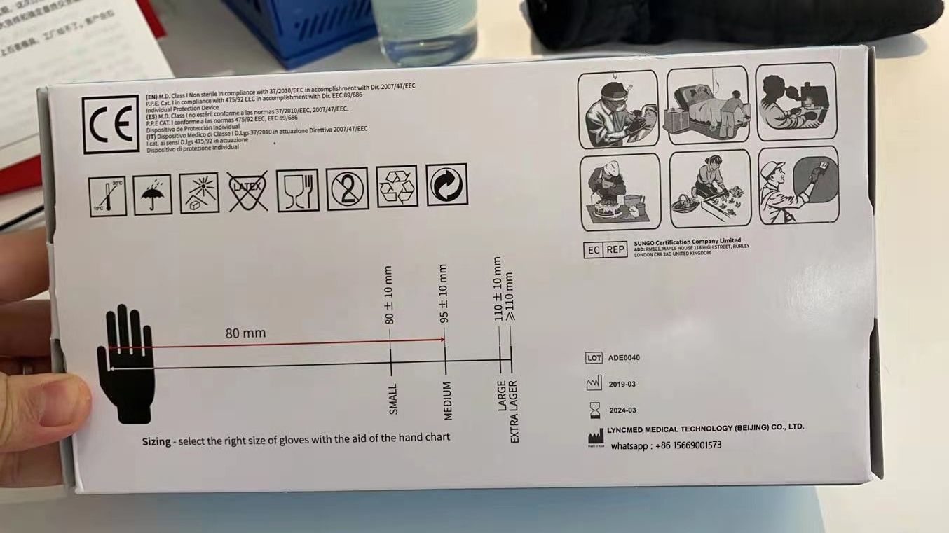 transparent color disposable Examination gloves EN 455 Medical grade ...