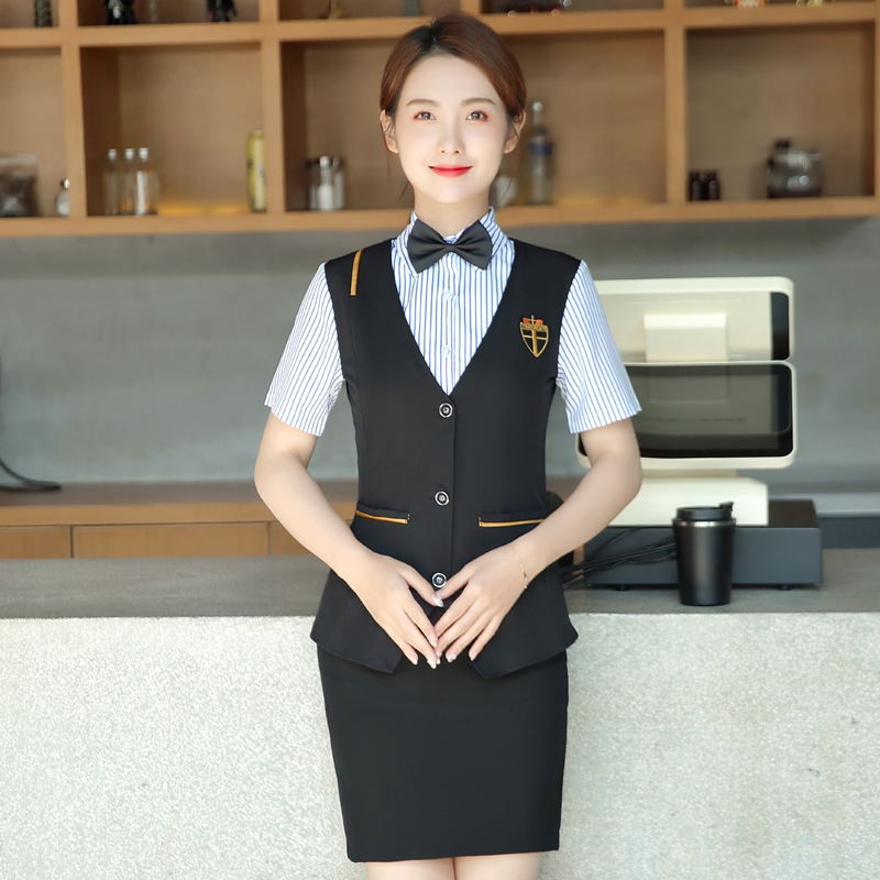2025 new design bow waitress waiter blouse uniform jacket hotel pub ...