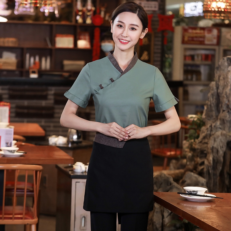 2025 new design bow waitress waiter tea house jacket hotel pub waitress ...