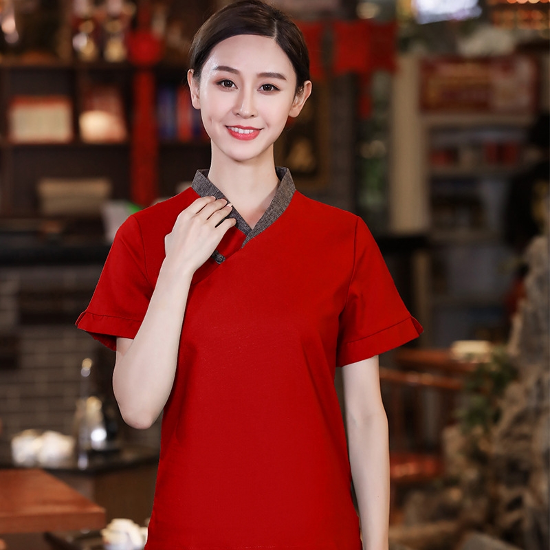 2025 new design bow waitress waiter tea house jacket hotel pub waitress ...