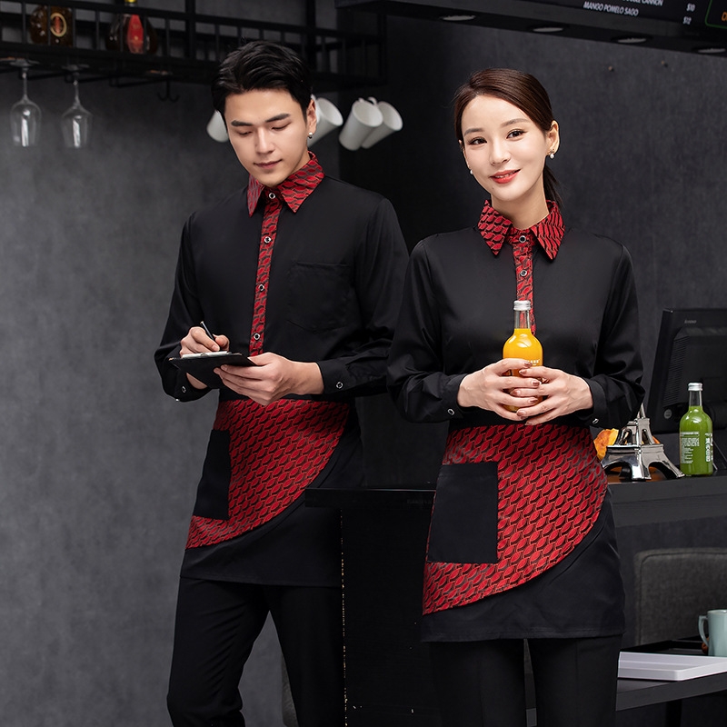 2025 new long sleeve store uniform tea house work jacket blouse staff ...