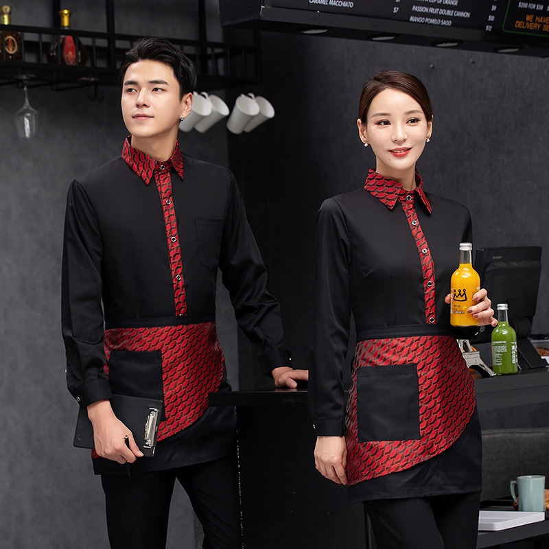 2025 new long sleeve store uniform tea house work jacket blouse staff ...