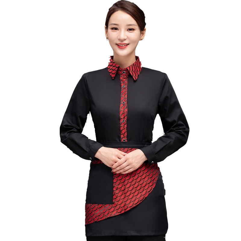 2025 new long sleeve store uniform tea house work jacket blouse staff ...