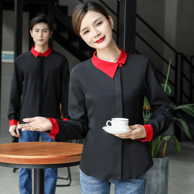 2025 new long sleeve shirt uniform tea house work jacket blouse ...