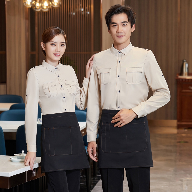 2025 new long sleeve shirt uniform tea house work jacket uniform blouse