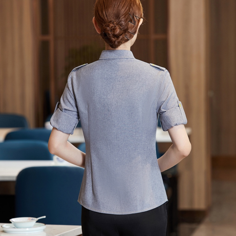 2025 new long sleeve shirt uniform tea house work jacket uniform blouse