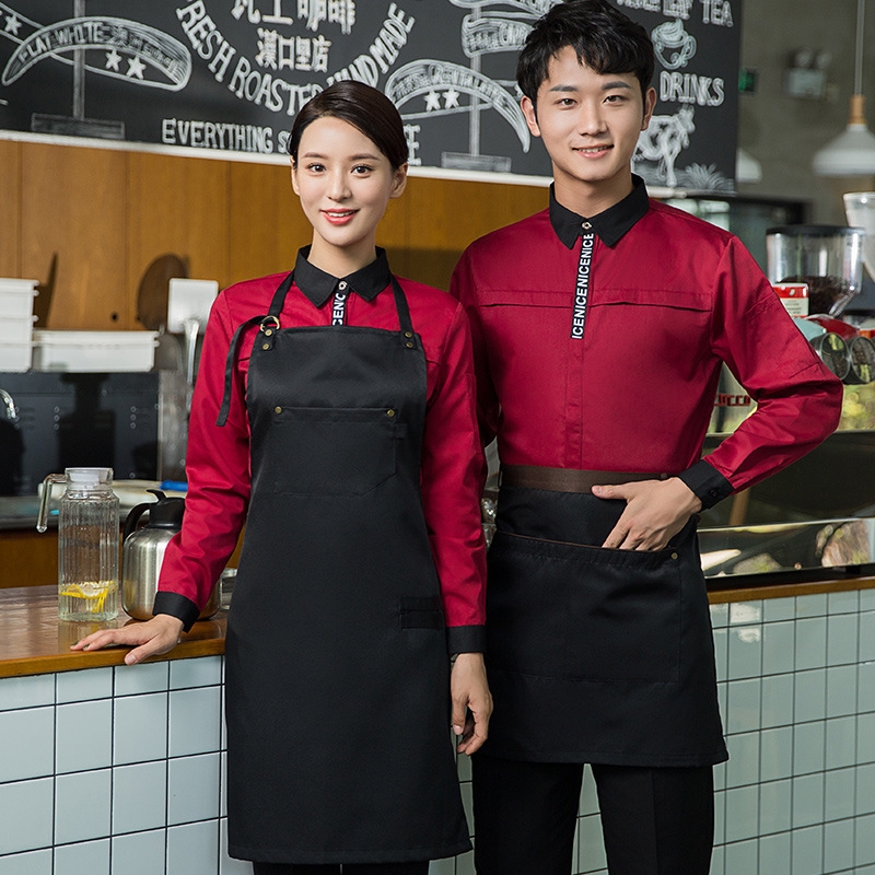 2025 spring long sleeve caffee house restaurant waitress waiter jacket ...