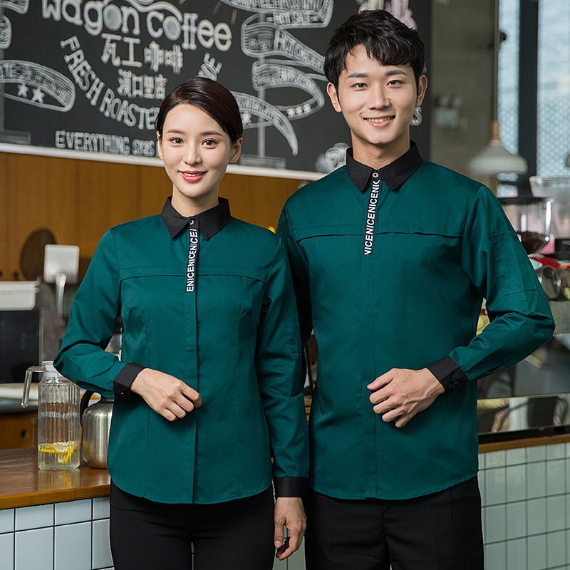 2025 spring long sleeve caffee house restaurant waitress waiter jacket ...