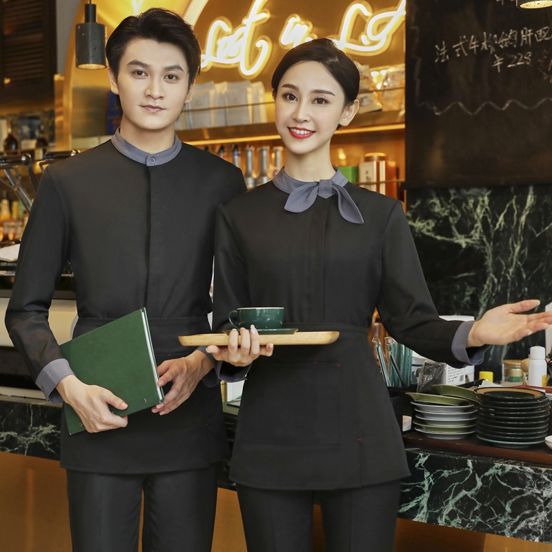 2025 long sleeve Invisible button bow cafe restaurant dessert jacket ...