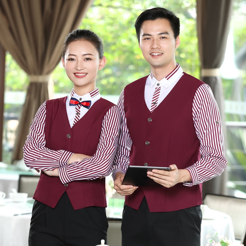 2025 long sleeve tea house work jacket hotel pub staff shirt (faker ...