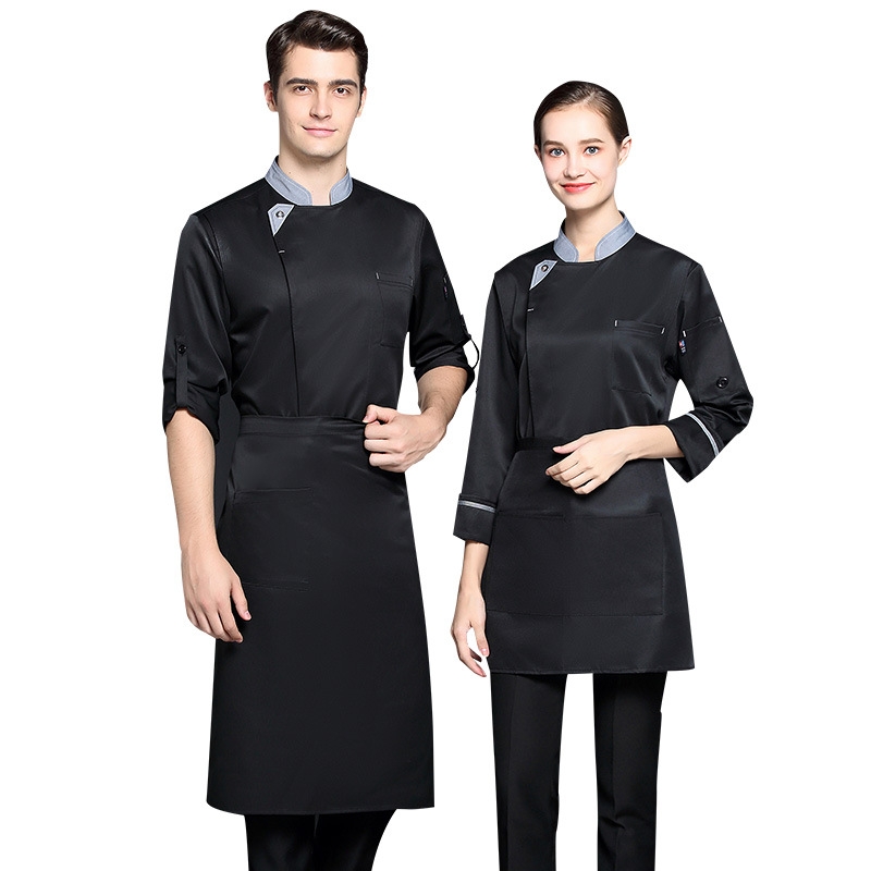 2025 new design long sleeve fashion gray collar baker jacket kitchen ...