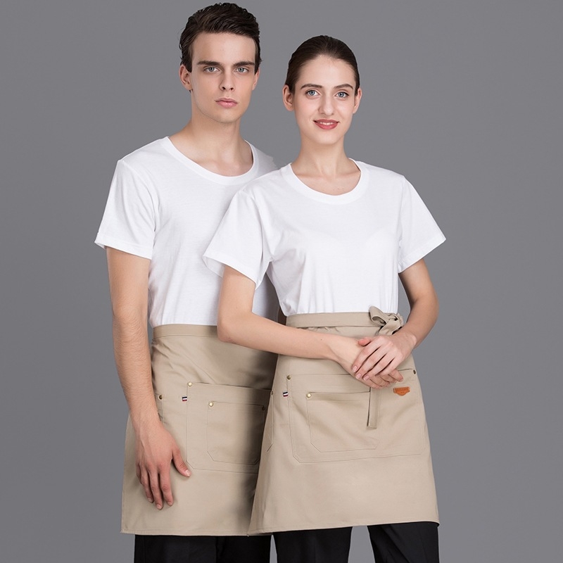 2025 fashion apron short apron cafe staff apron for pub waiter