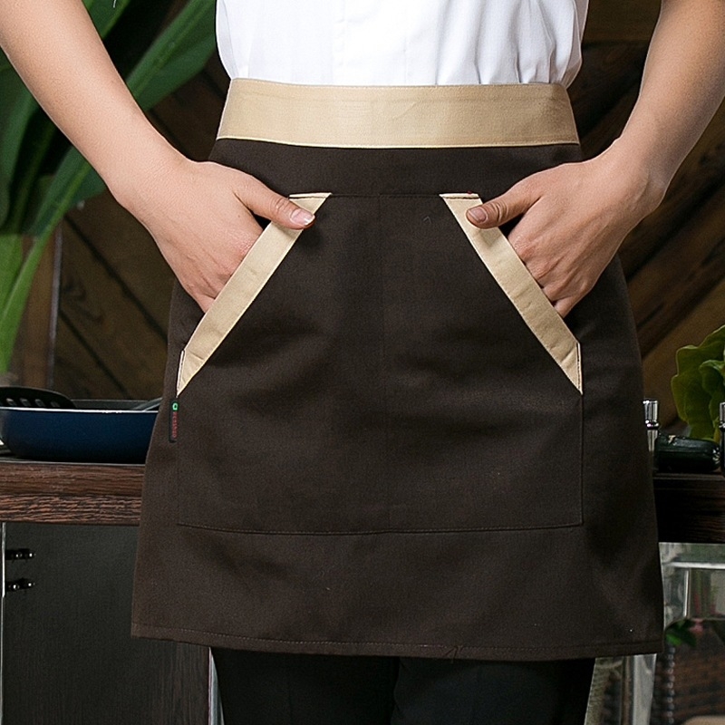 2025 double pocket tiny apron short apron cafe staff apron for pub ...