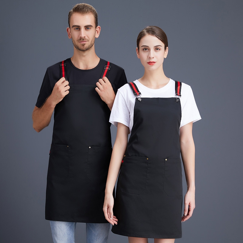 2025 English style dual pocket long halter apron super market vegetable ...