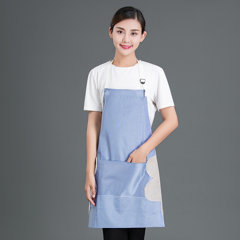 2025 light green stripes halter apron vegetable store milk tea apron ...