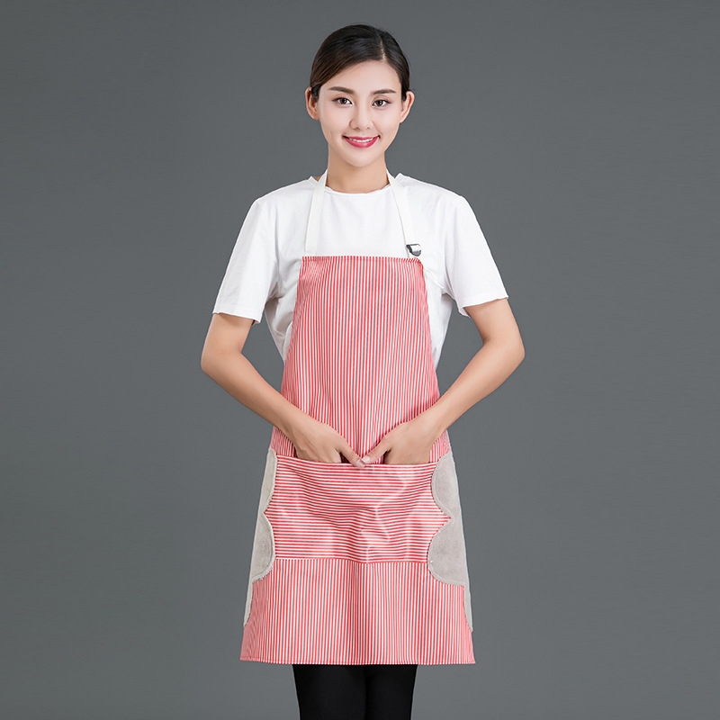 2025 light green stripes halter apron vegetable store milk tea apron ...