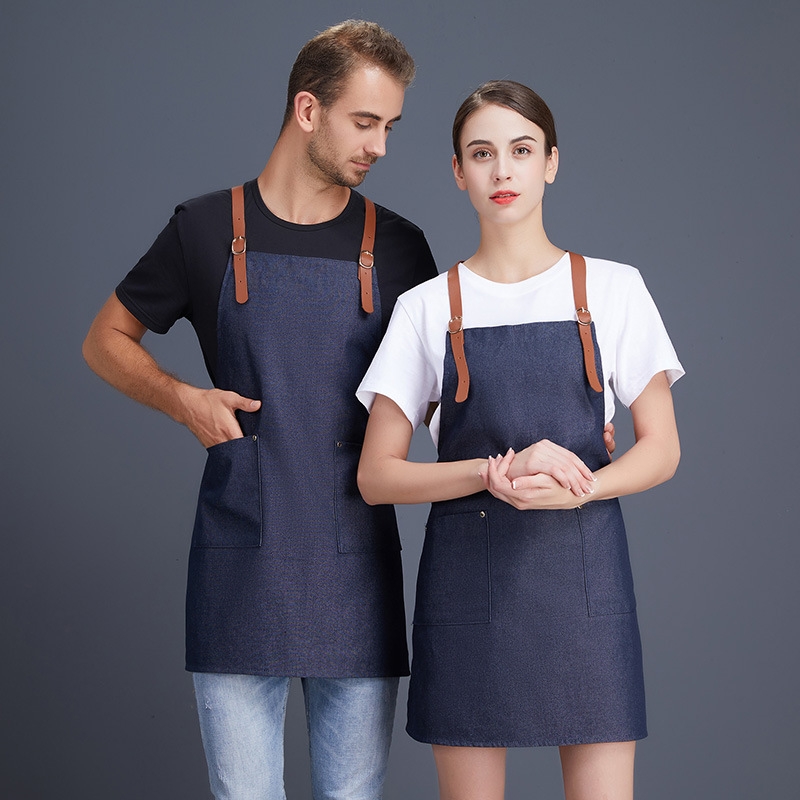 2025 Europe thicken halter apron vegetable store milk tea apron friut ...