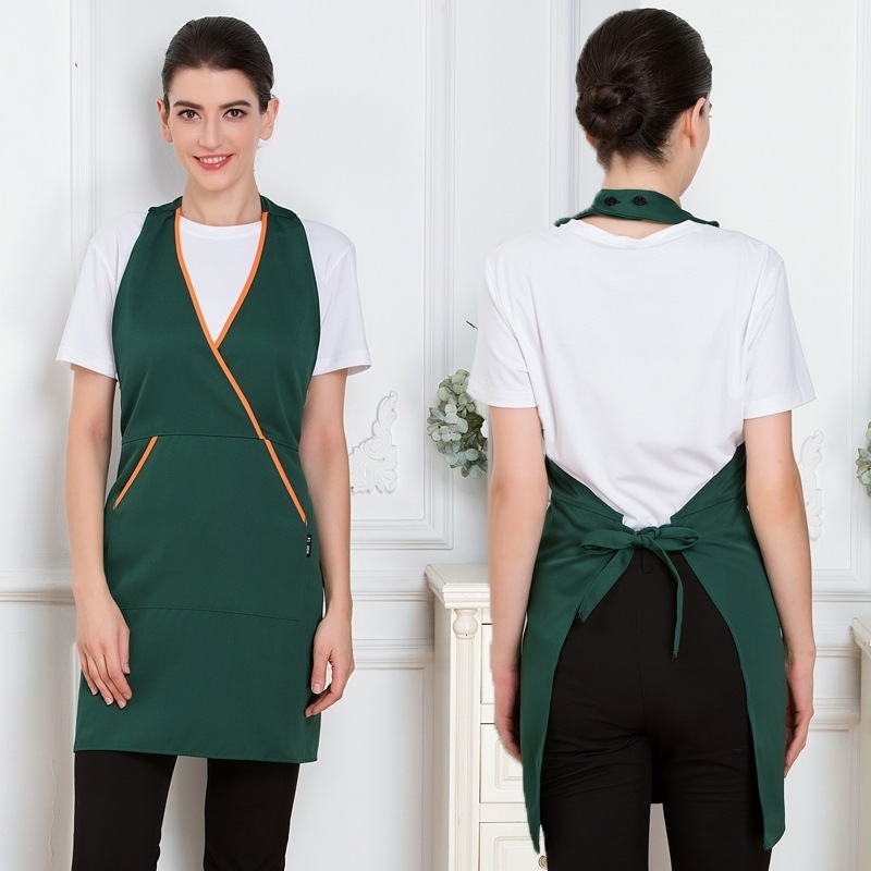 2025 Europe cross neck halter apron vegetable store milk tea apron ...