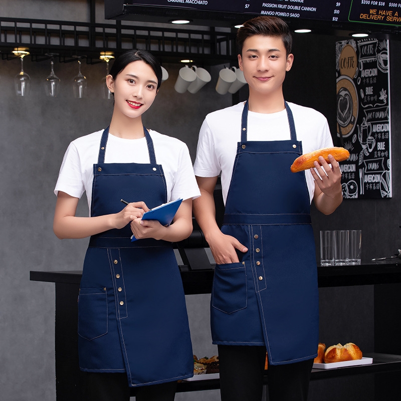 2022 high quality restaurant staff work apron chef halter apron Factory ...