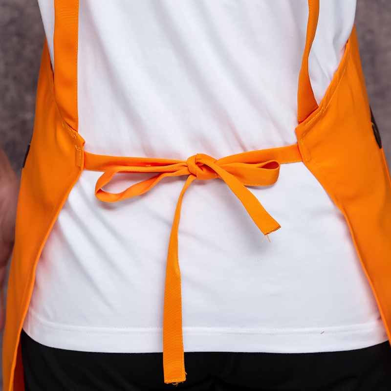 2022 high quality orange work apron chef halter apron waiter apron ...