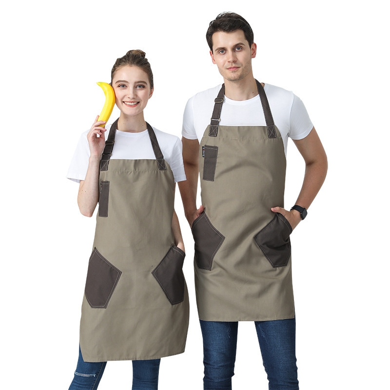 2025 fashion canvas halter apron fruit store apron long apron household ...