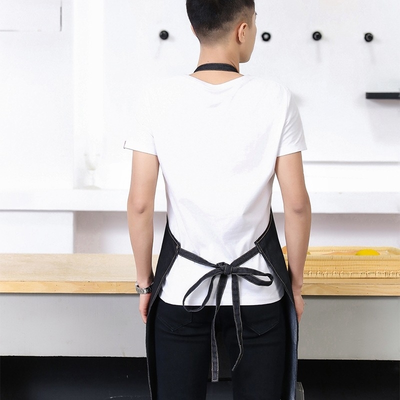 2025 Europe style halter housekeeping aprons chef apron denim waiter ...