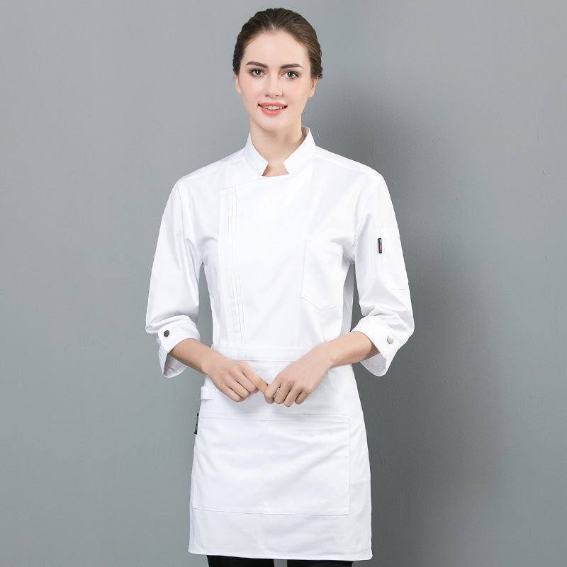 2025 new long sleeve chef coat invisiable button chef jacket uniform ...