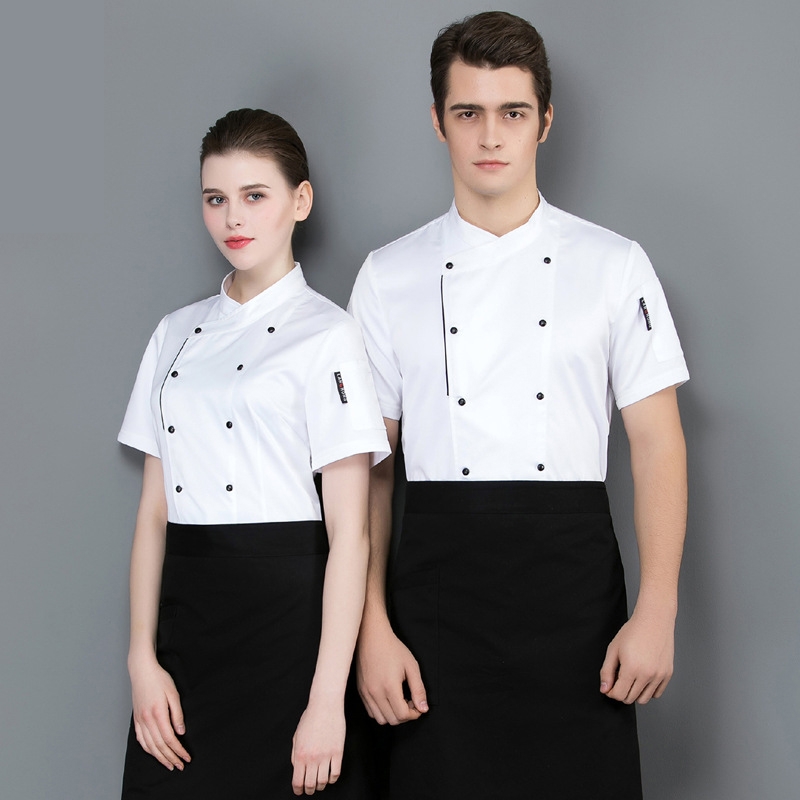 2025 short sleeve chef coat double breasted button chef jacket uniform ...