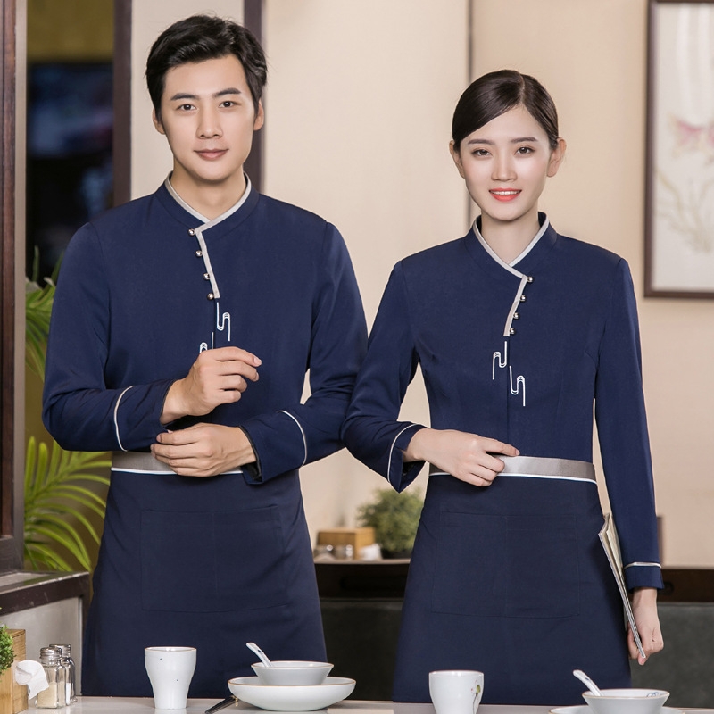 2025 Chinese style sleeve tea house restaurant waitress waiter blouse ...
