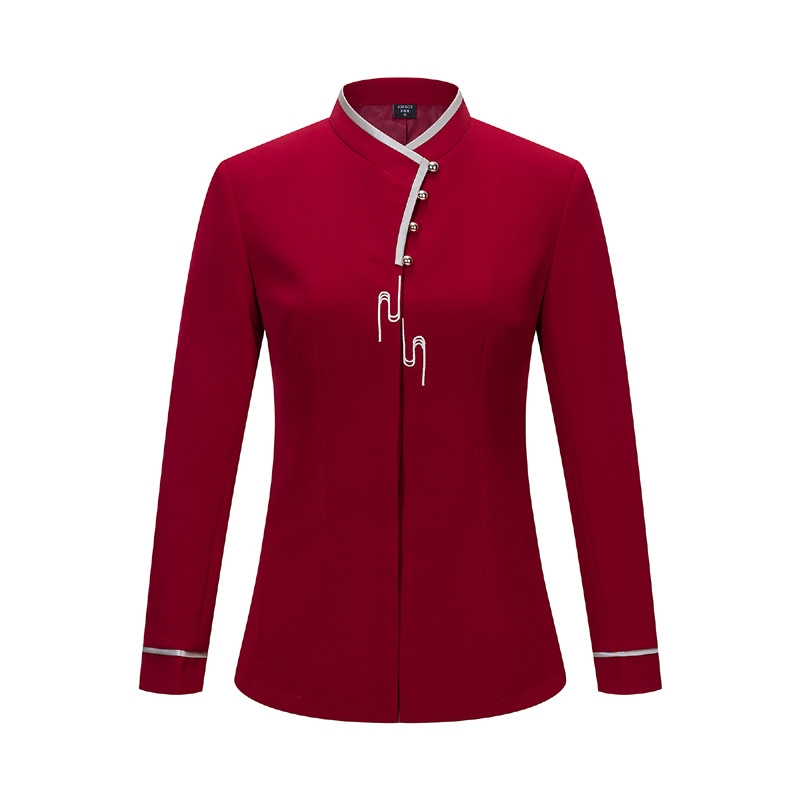 2025 Chinese style sleeve tea house restaurant waitress waiter blouse ...