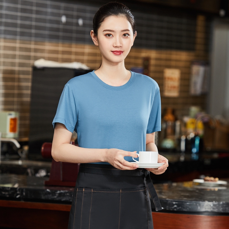 simple round collar collar work staff t-shirt unifrom team workwear