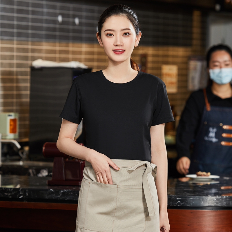 simple round collar collar work staff t-shirt unifrom team workwear
