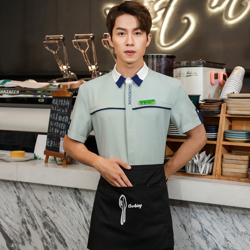 2025 Korea style short sleeve tea house/ hot pot waitress waiter jacket ...