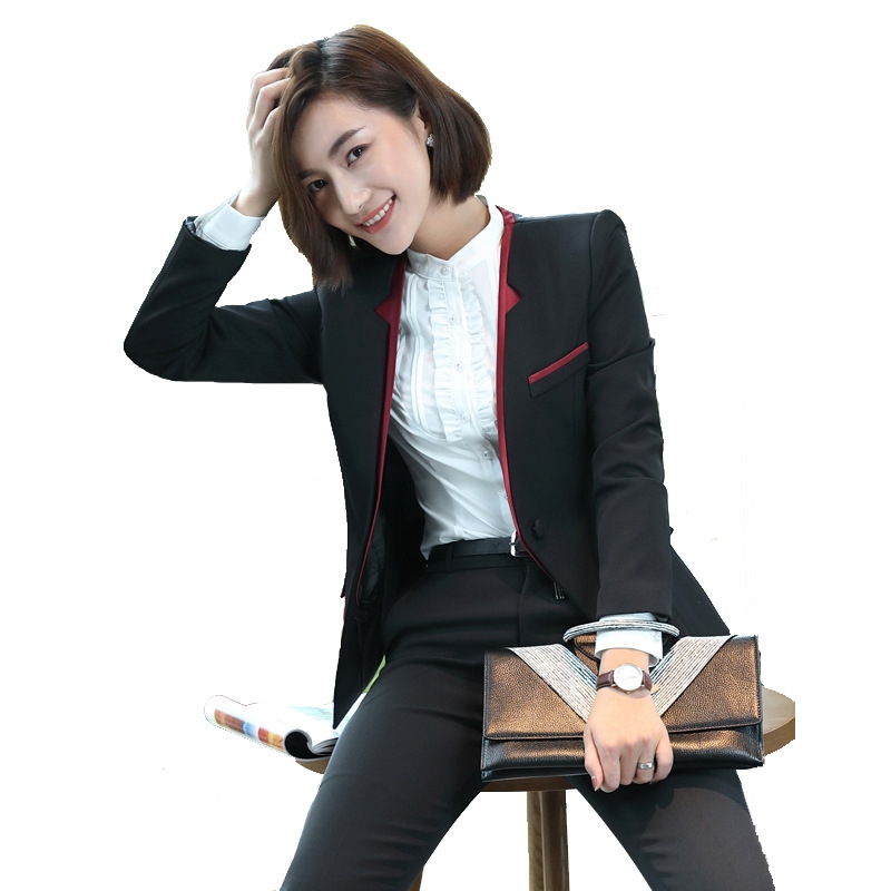 2025 fashion stripes women Attendant pant Suits sales representative ...