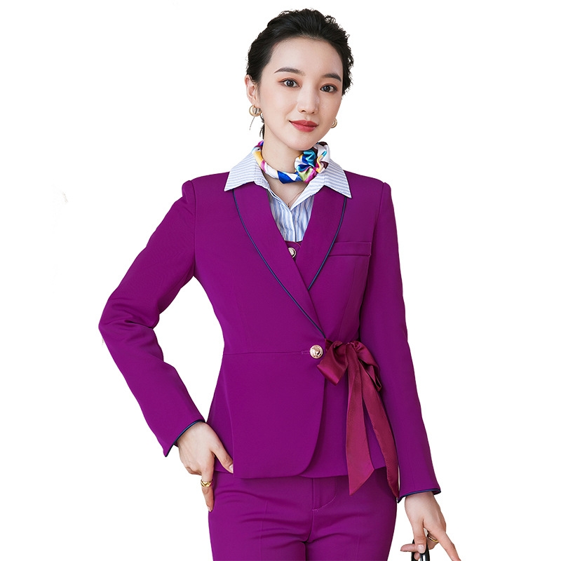 2025 fashion upgrade slim fit business office women flight Attendant dress blazer Suits sales ...
