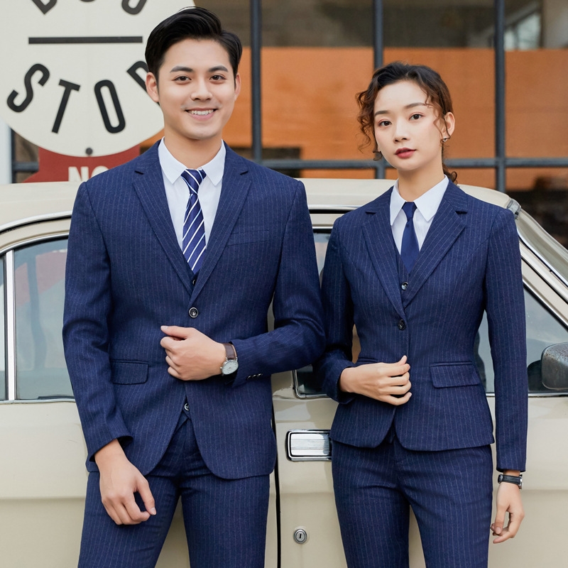 fashion stripes good fabric upgrade business office lady men suit sales ...